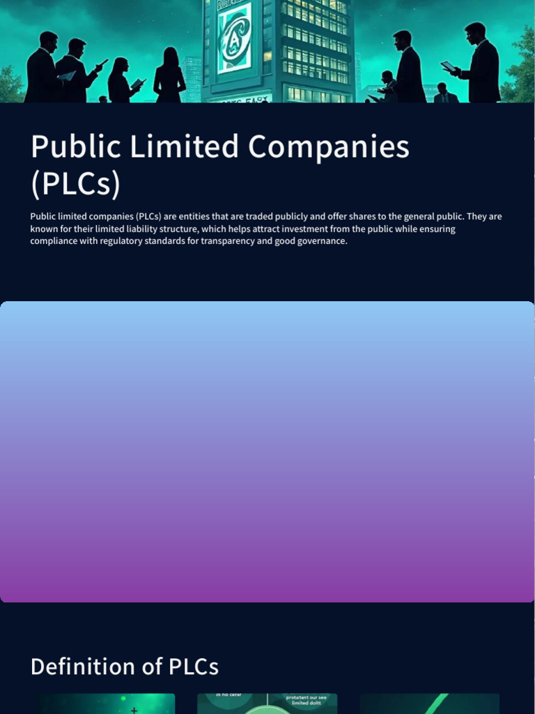 Public Limited Companies (PLCS) | PDF | Stocks | Limited Liability