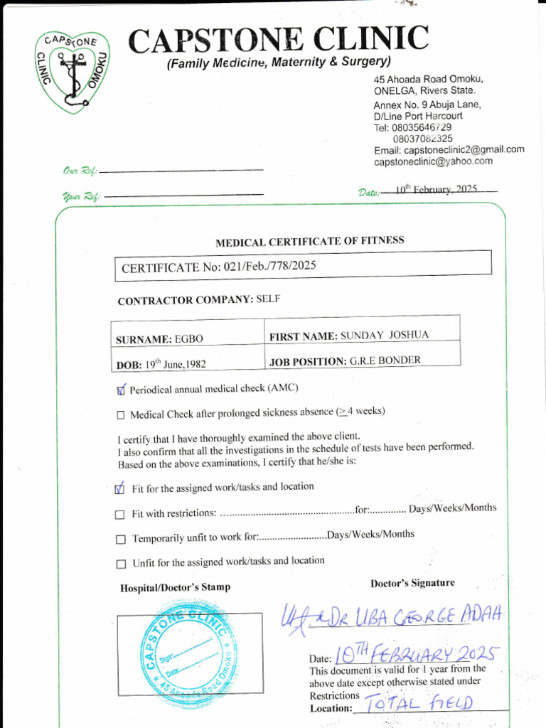Med For Egbo Sunday Joshua | PDF | Health Care | Medicine