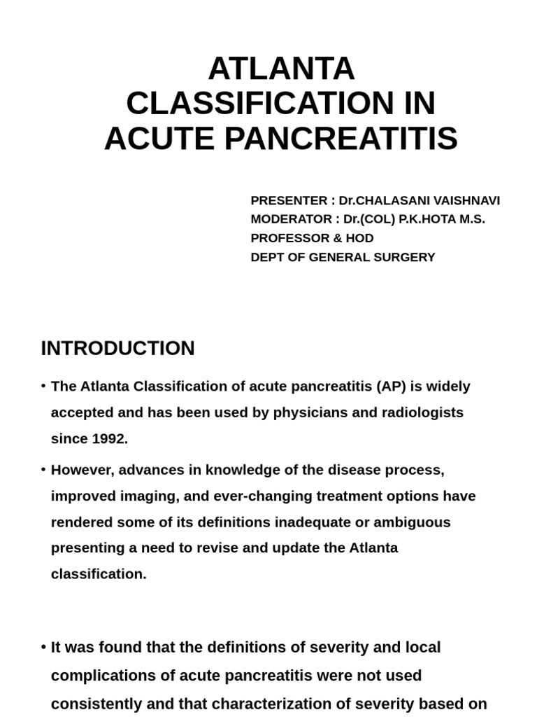 Atlanta Classification | PDF | Necrosis | Pancreas