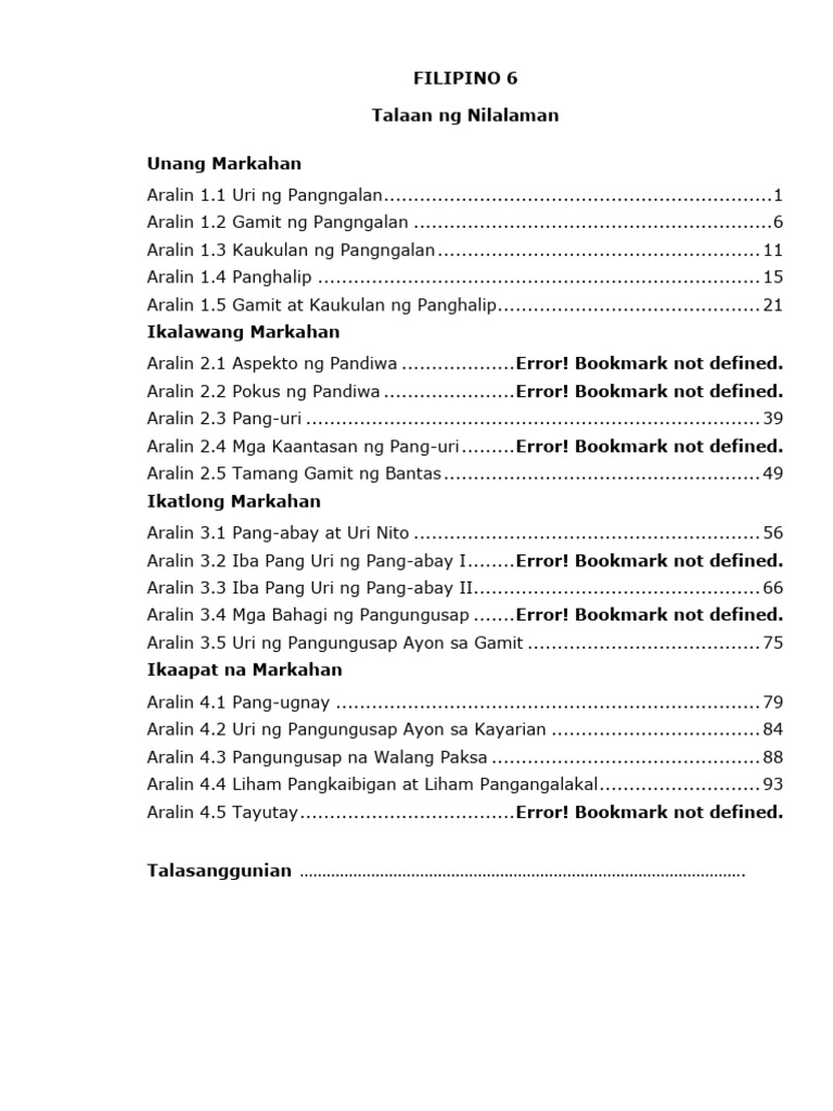 Filipino 6 Module S.Y 2025 Students | PDF