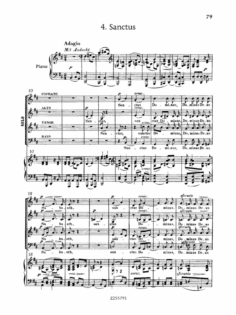 Pv8. Sanctus Missa Solemnis Beethoven | PDF