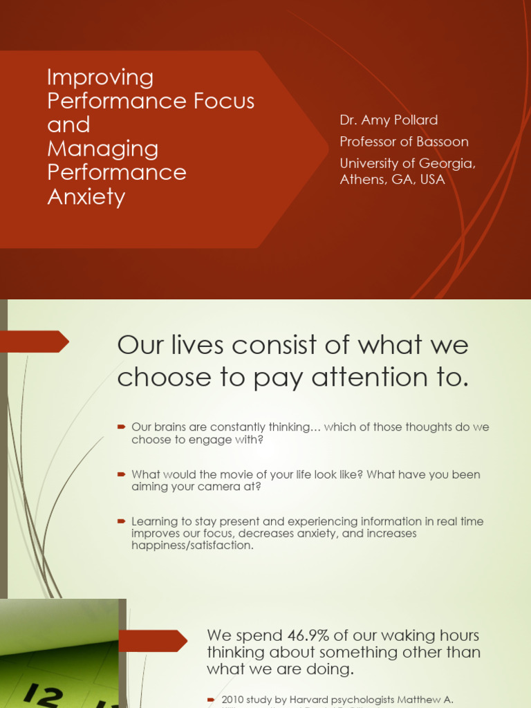 Dr. Amy Pollard - Performance and Anxiety | PDF | Meditation | Breathing