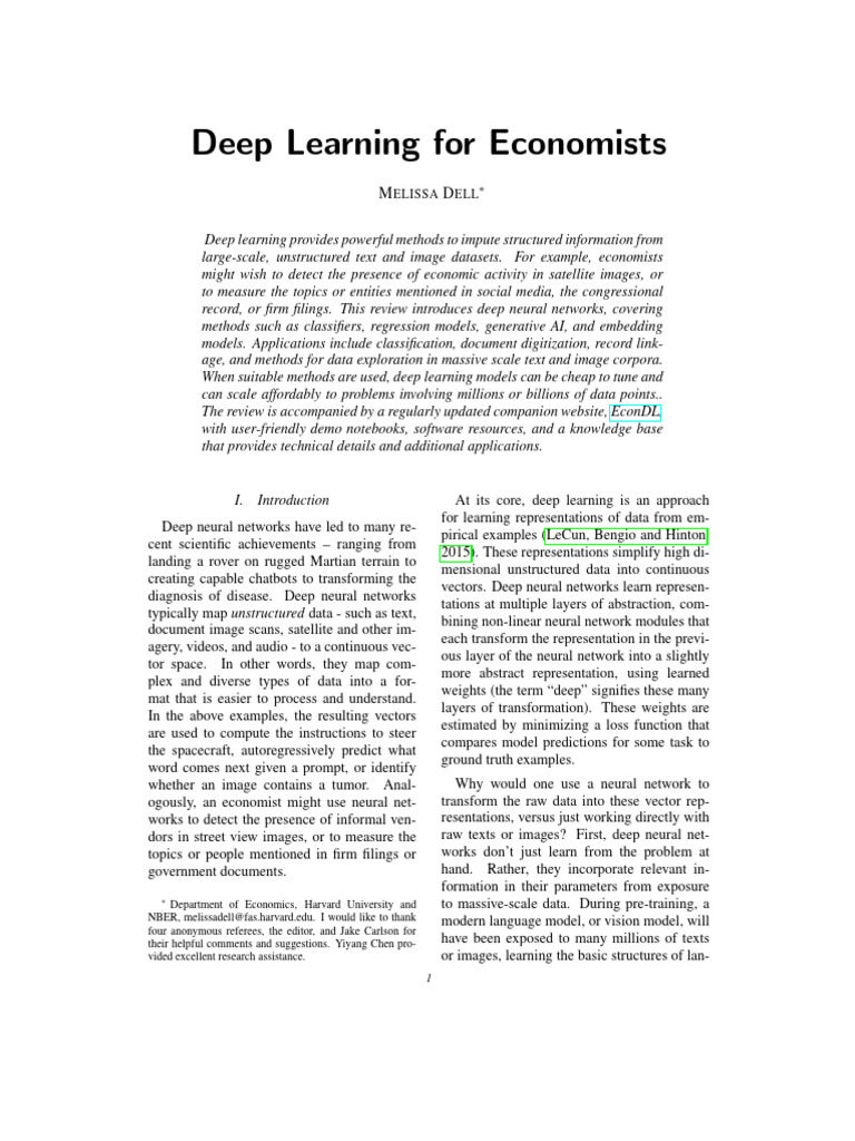 Deep Learning For Economists | PDF | Deep Learning | Applied Mathematics