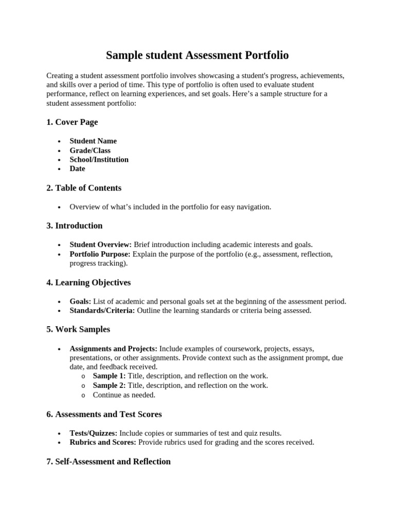 Student Assessment Portfolio Guide | PDF | Area | Geometry