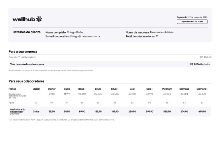 Wellhub Quote | PDF