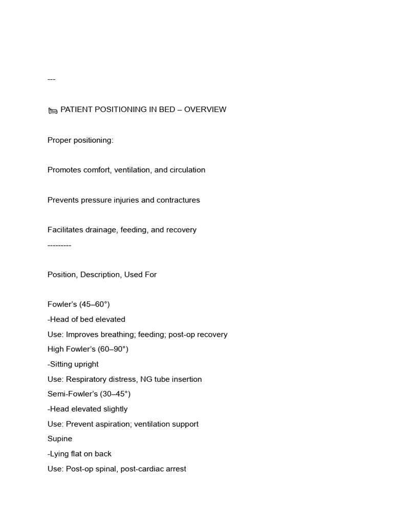 Body Mechanics and Positioning | PDF | Shock (Circulatory) | Anatomical ...