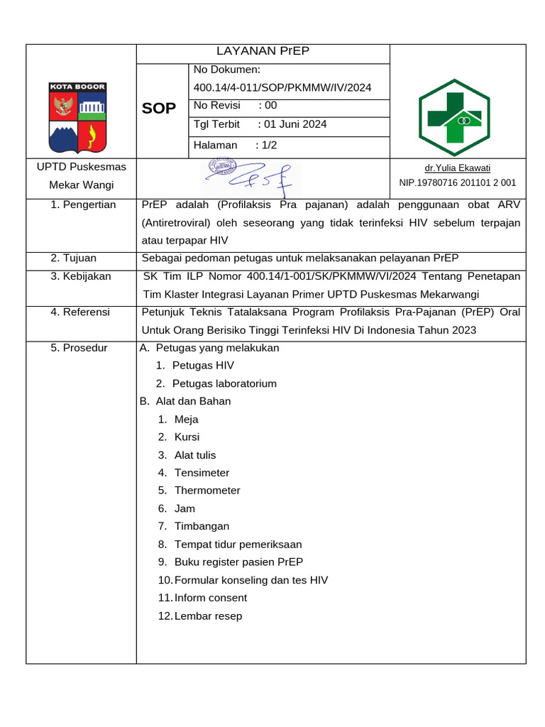 Sop Layanan Prep | PDF