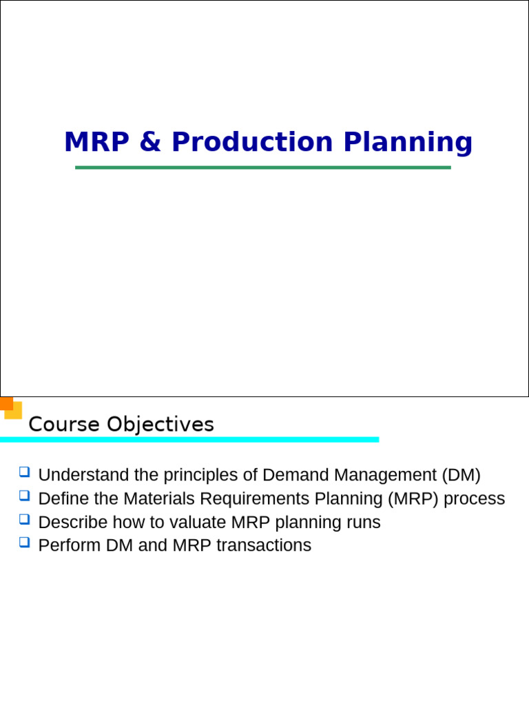 MRP&Production Planning Presentation | PDF | Business | Production And ...