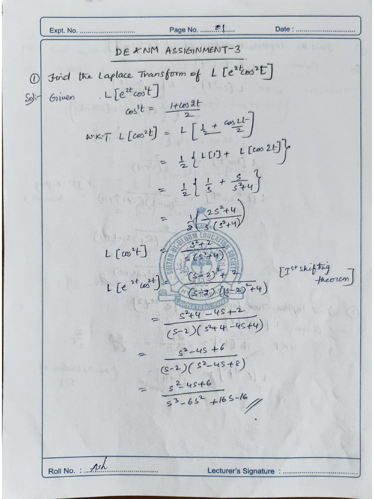 Unit-3 Laplace Transforms Pyqs Solutions | PDF