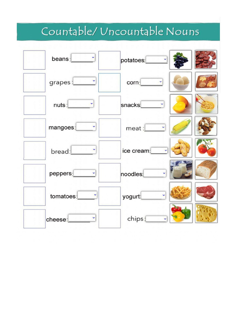 Countable Uncountable Food 4 | PDF