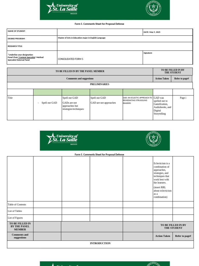 Proposal Defense Comments Sheet | PDF | Methodology | Cognition