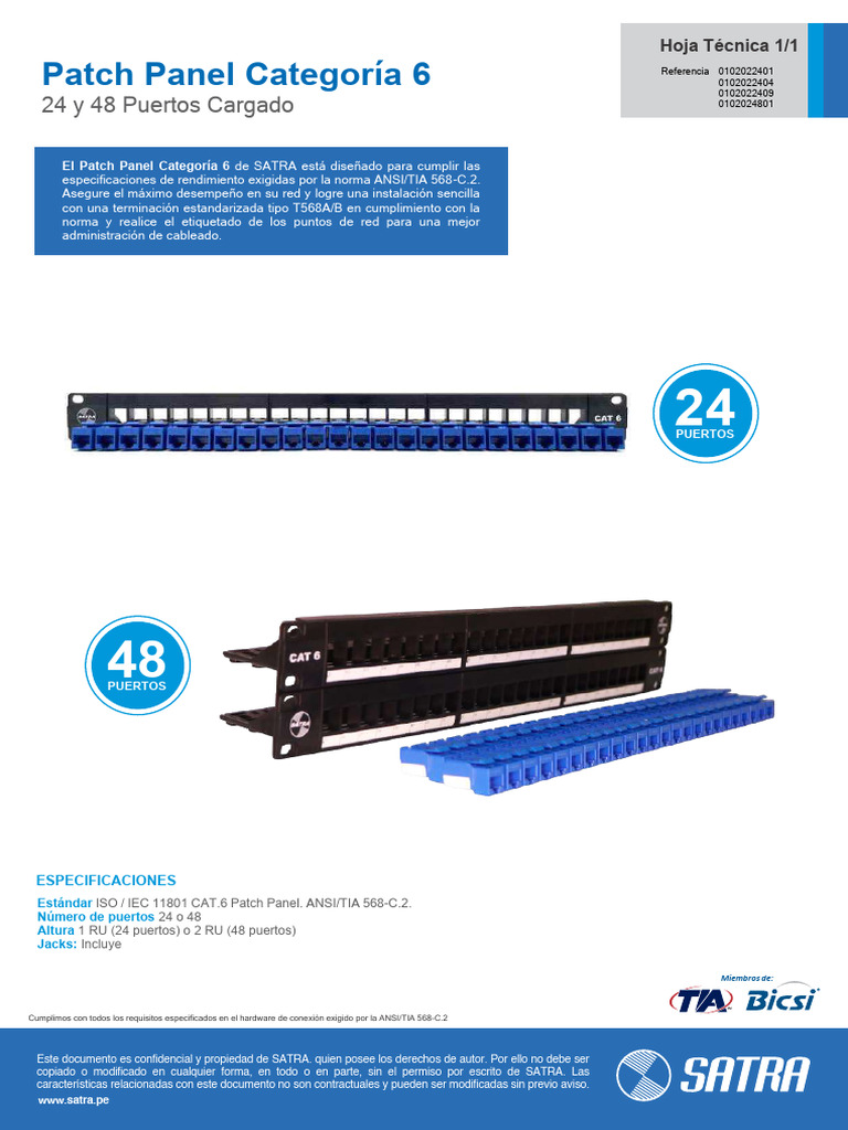 Patch Panel Modular Cat6 Cargado | PDF