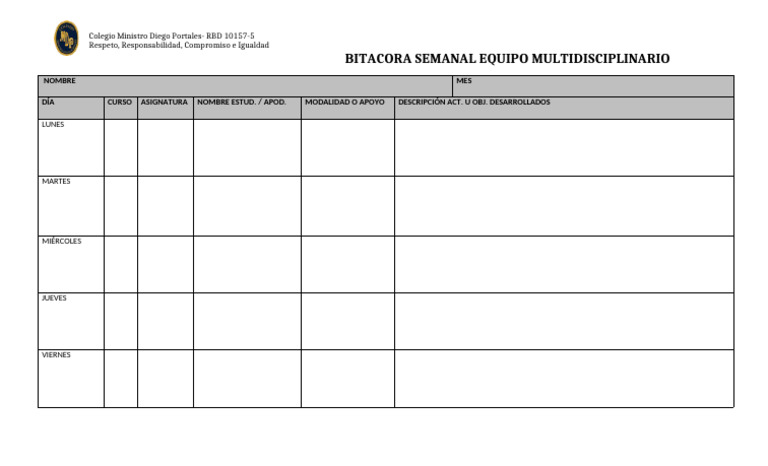 Formato Bitacora | PDF