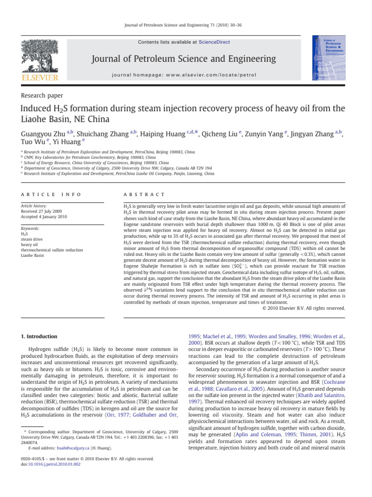 2010.induced H2S Formation During Steam Injection Recovery Process of ...