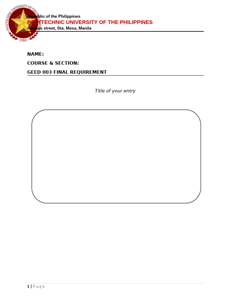 Template For PUP | PDF