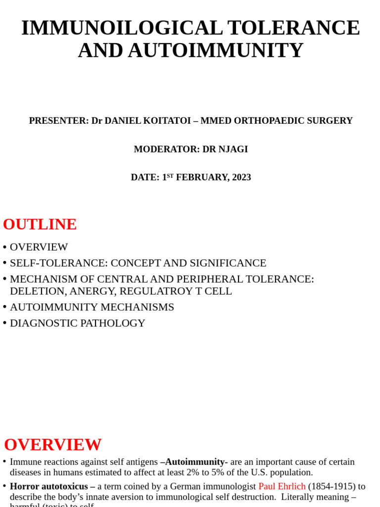 Immunological Tolerance in Autoimmunity | PDF | Immune Tolerance ...