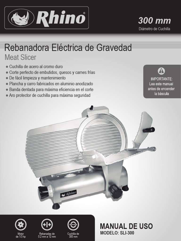 Rebanadora Rino Manual Sli 300 | PDF