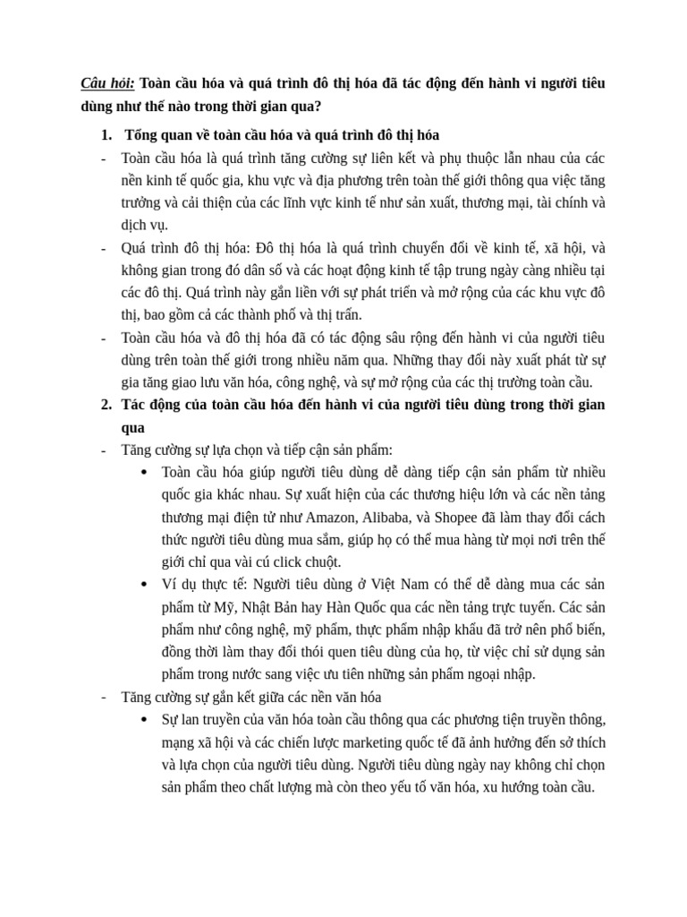 bt.C1 Toàn cầu hóa | PDF