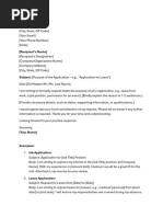 Permission Request Letter To Police Station | PDF