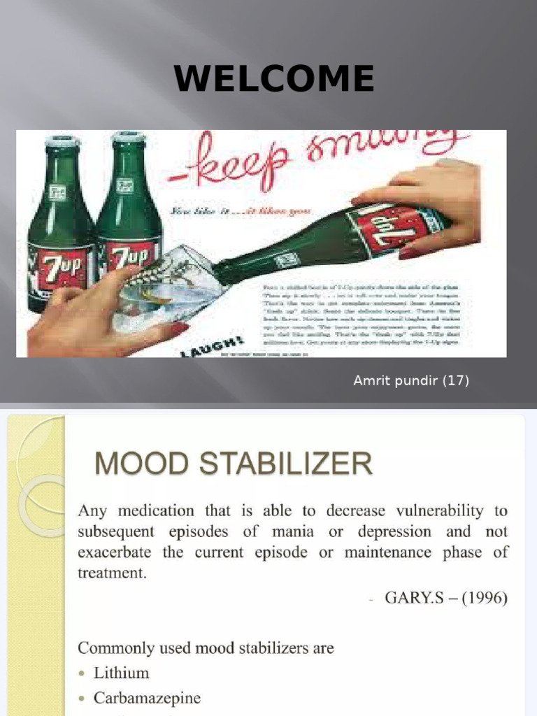 Pharmacology Presentation Mood Stabilizers | PDF