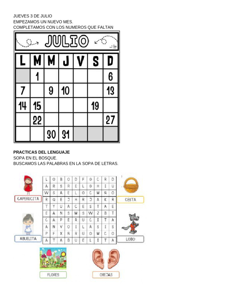 Actividades 3 y 4 de Julio | PDF