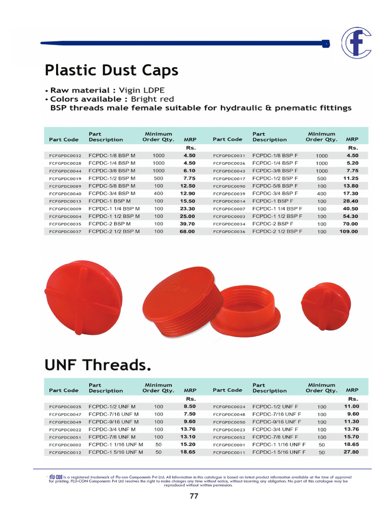 Fcpl - Thread Protection Caps | PDF