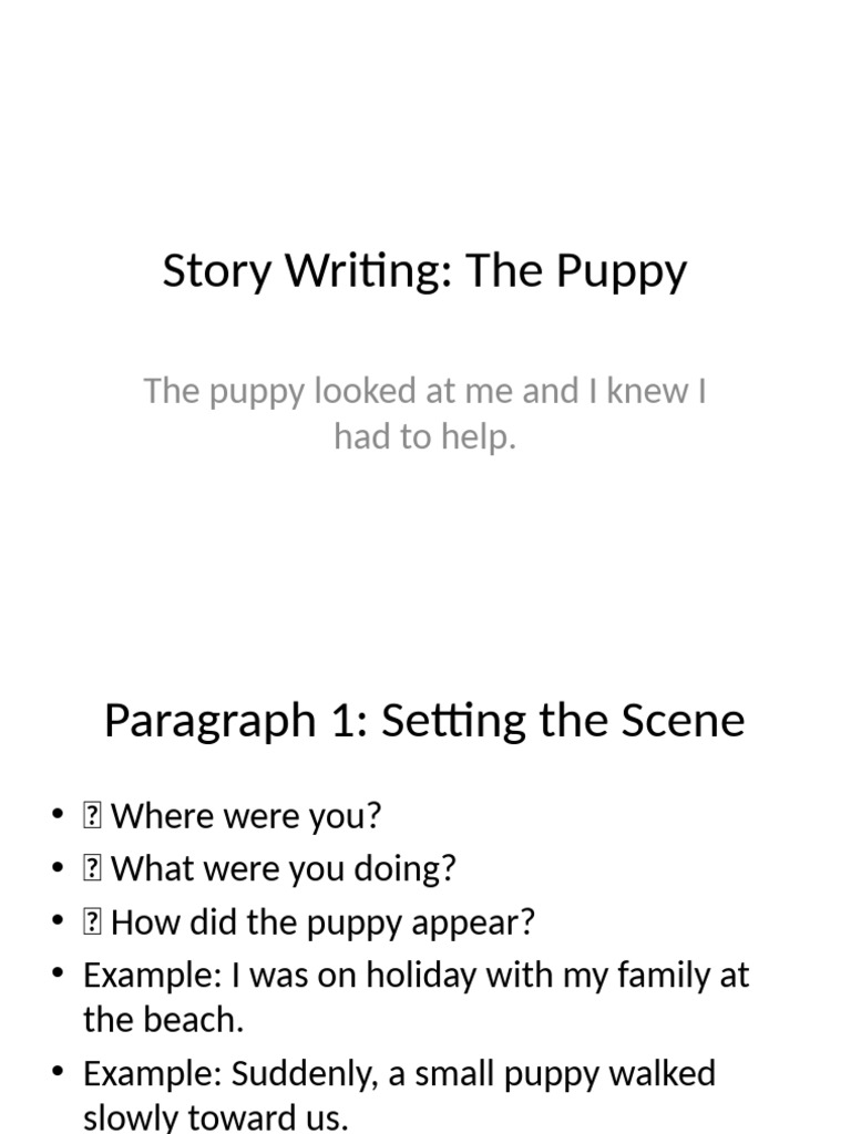 Story Writing The Puppy | PDF