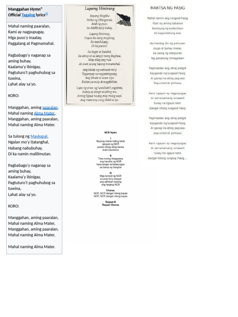 Manggahan Hymn | PDF