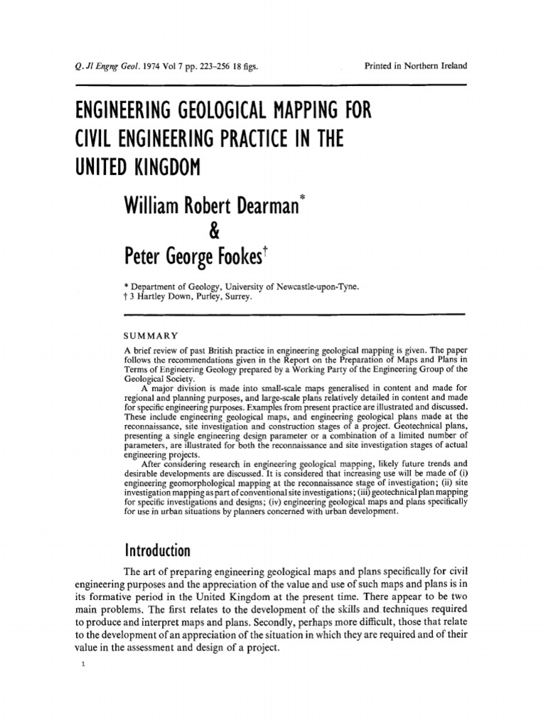 Geología para Ingeniería Civil - Willian Robert Dearman | PDF | Geology ...