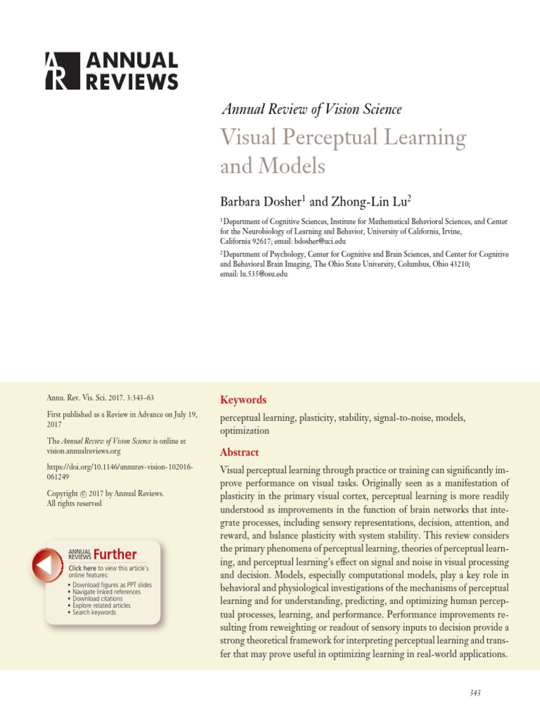 Dosher 2016 | PDF | Perception | Attention