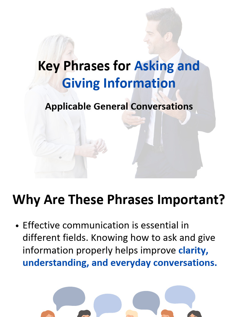 Key Phrases For Asking and Giving Information | PDF