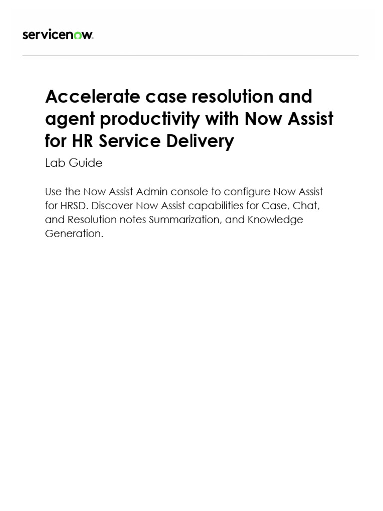 Lab Guide - Now Assist For HRSD (Y) | PDF | User Interface | Artificial ...