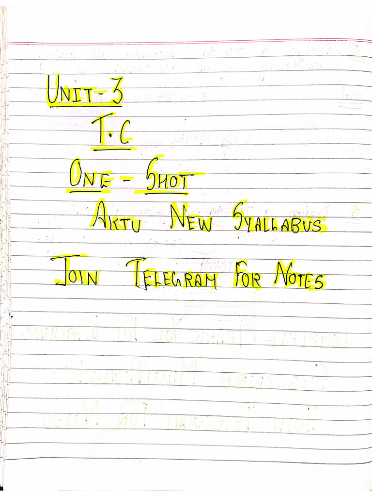 UNIT 3 T.C Notes | PDF