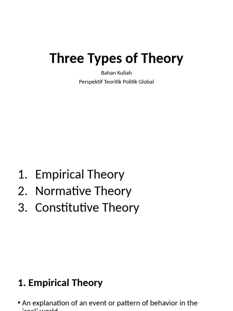 00b-Theory - Three Types REVISED 31-08-23 | PDF | Theory | Empirical ...