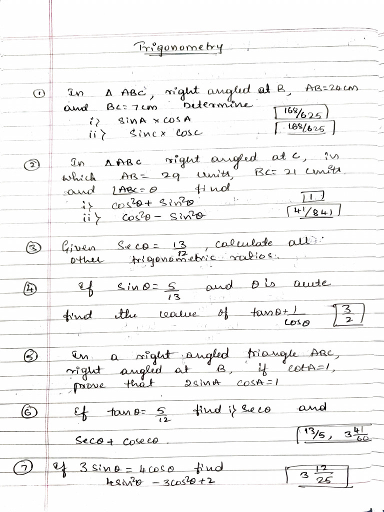 9th Trigonometry | PDF
