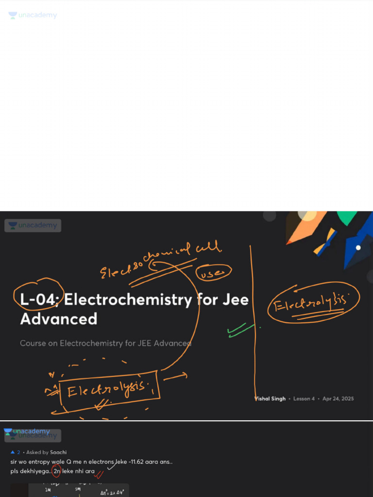 L04 Electrochemistry For Jee Advanced With Anno | PDF