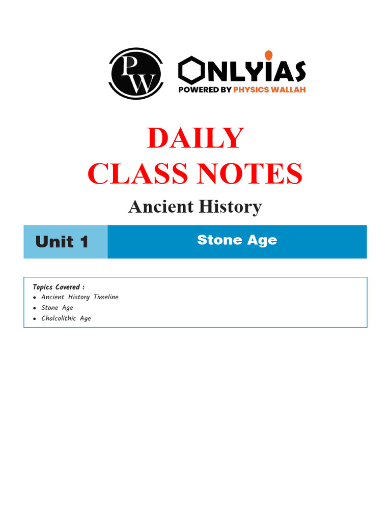 1 ... Stone Age Compilation Notes | PDF | Paleolithic | Neolithic