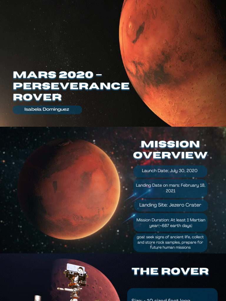 Mars Rover Perseverance Mission Overview | PDF