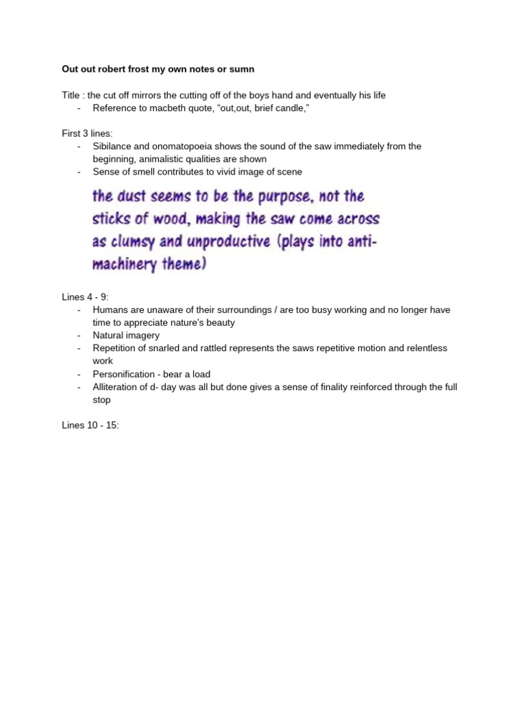 Out Out by Robert Frost | PDF