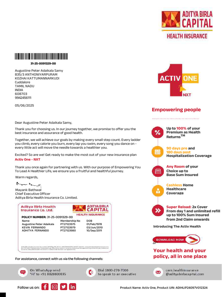 Activ One NXT Health Insurance Guide | PDF | Insurance | Medical Diagnosis