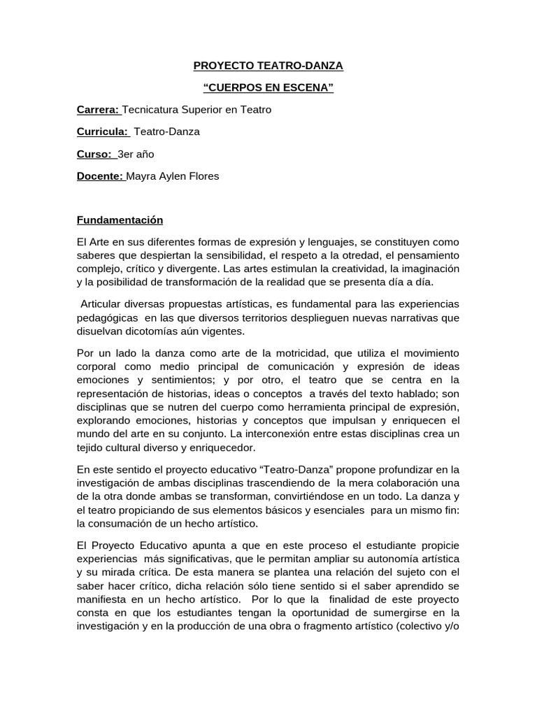 Proyecto Tito Guerra | PDF | Bailes | Teatro