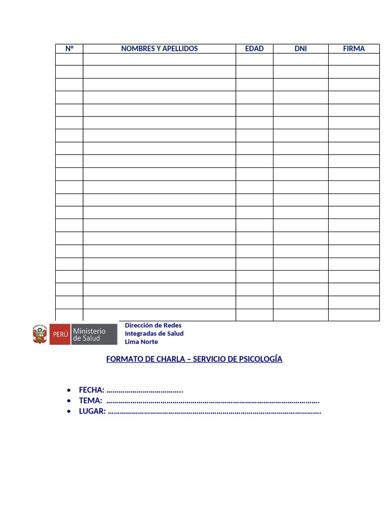 Formato de Charla | PDF