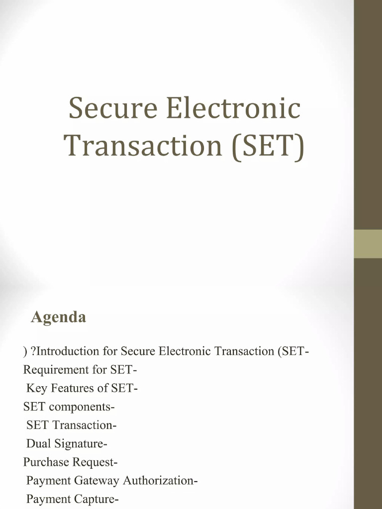 Secure Electronic Transaction Set | PDF