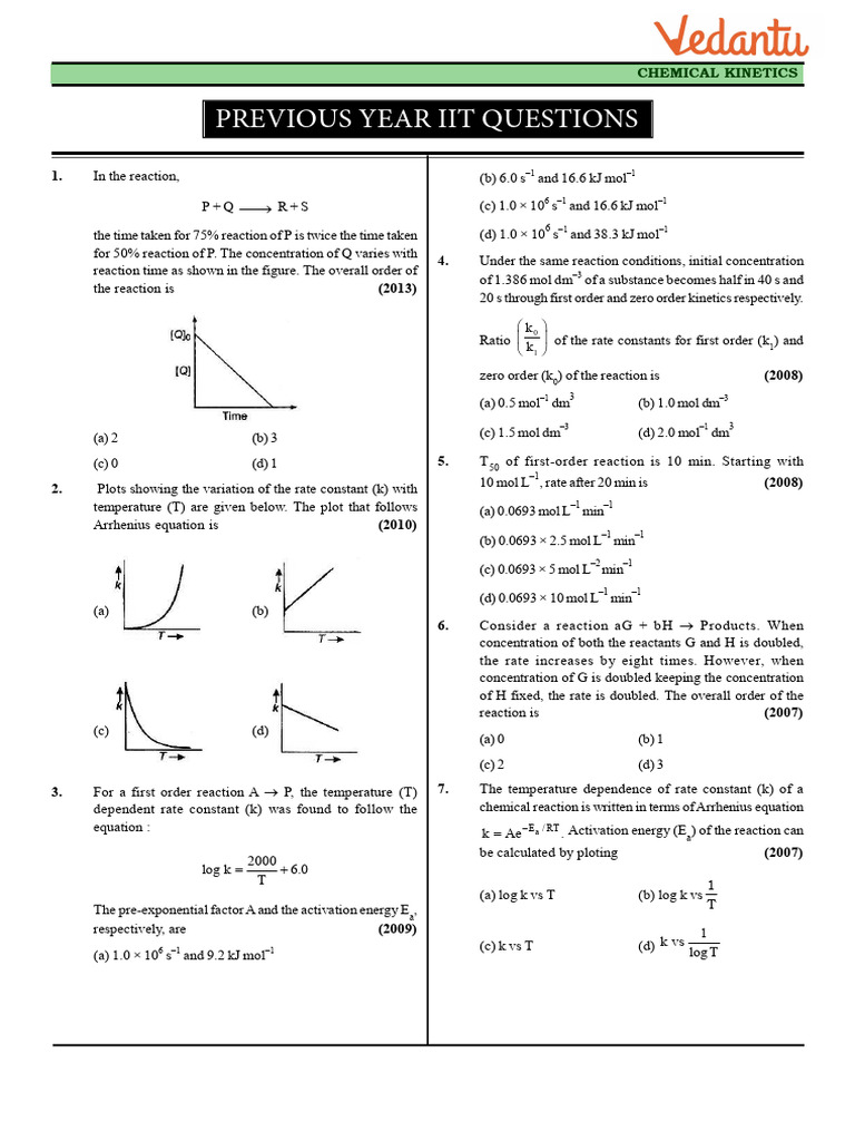 02-Chemical Kinetics - Advanced Exercise-3 | PDF | Reaction Rate | Activation Energy