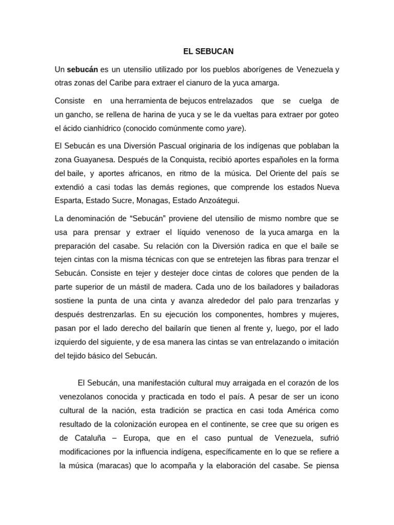 El Sebucan | PDF | Bailes | Venezuela