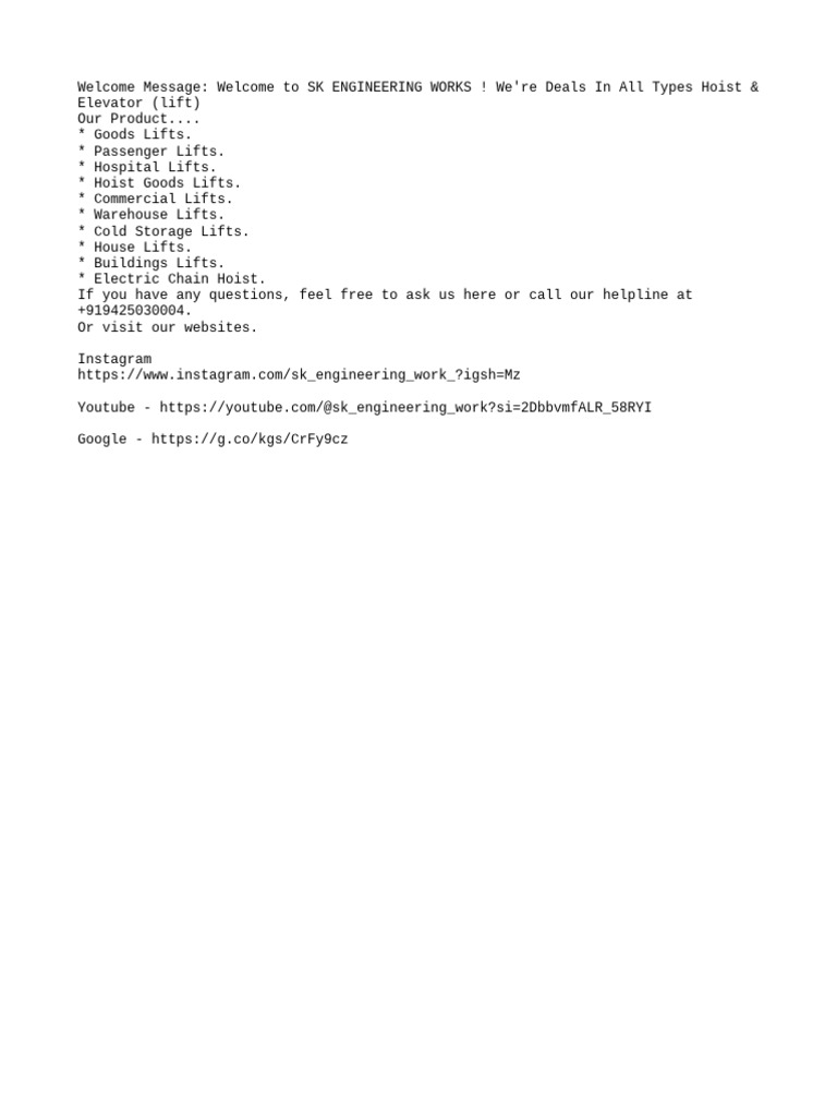 SK Welcome Message | PDF