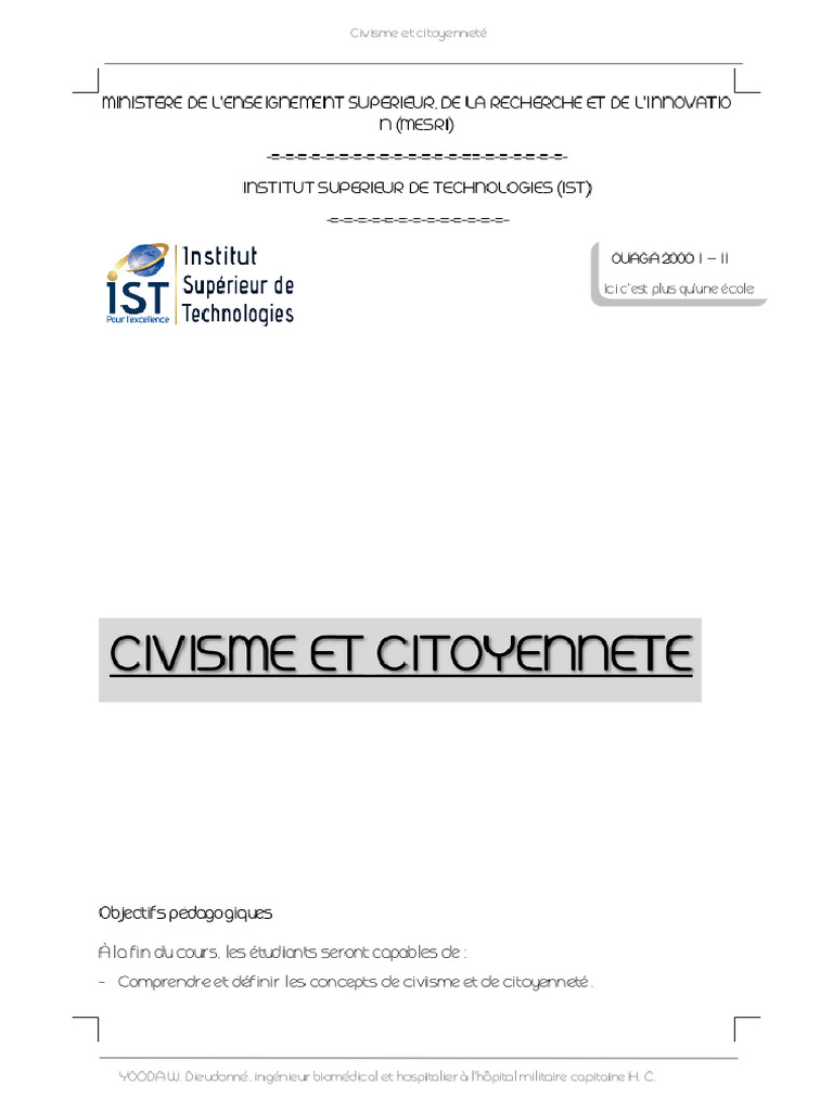 Civisme Et Citoyenneté - Phoenix | PDF