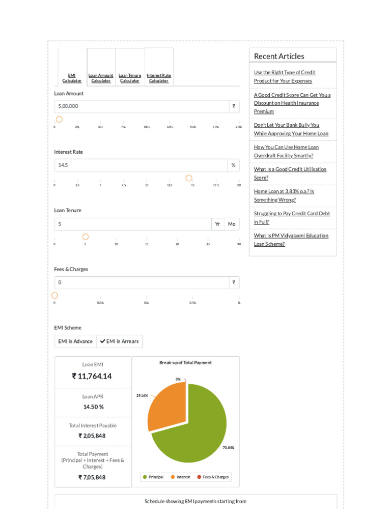 Loan Calculator - Calculate EMI, Affordability, Tenure & Interest Rate ...