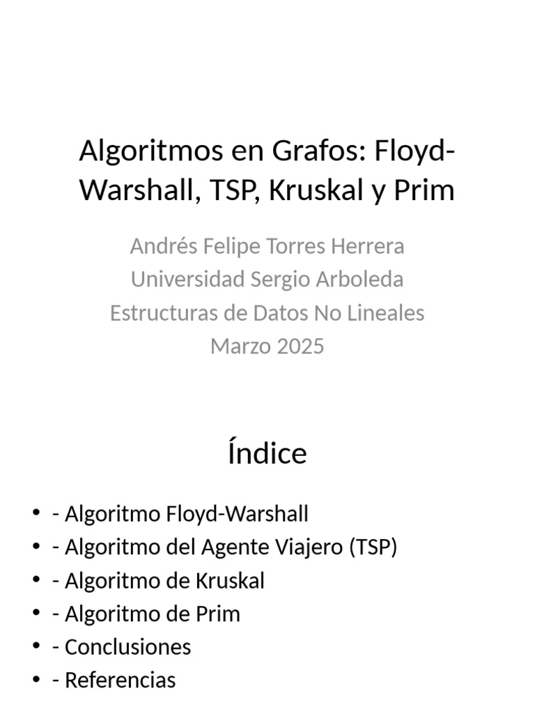 Algoritmos Grafos Presentacion | PDF