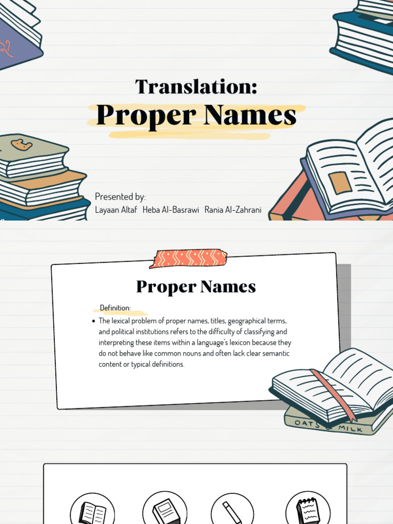 Translation of Proper Names-Lexical Problems-Students' Presentation5 ...